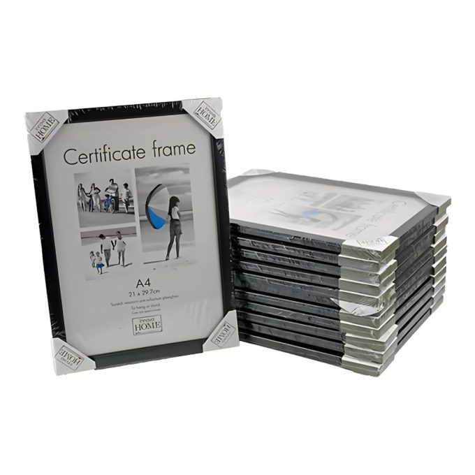 Pack of 12 Black A4 Certificate Frames - Iccon International